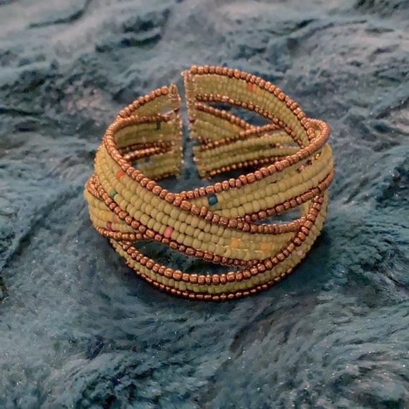 Jewelry | Lime Green And Gold Bracelet | Poshmark